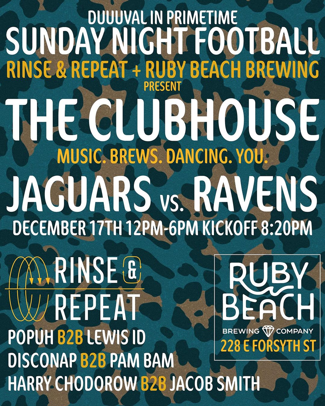 Sunday Night Football at Ruby Beach Brewing - Downtown Jacksonville